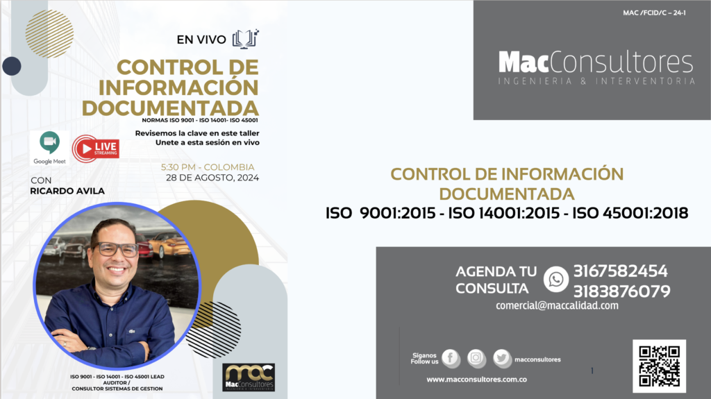 CONTROL DE INFORMACIÓN DOCUMENTADA - ISO 9001- ISO 14001 - ISO 45001 ...